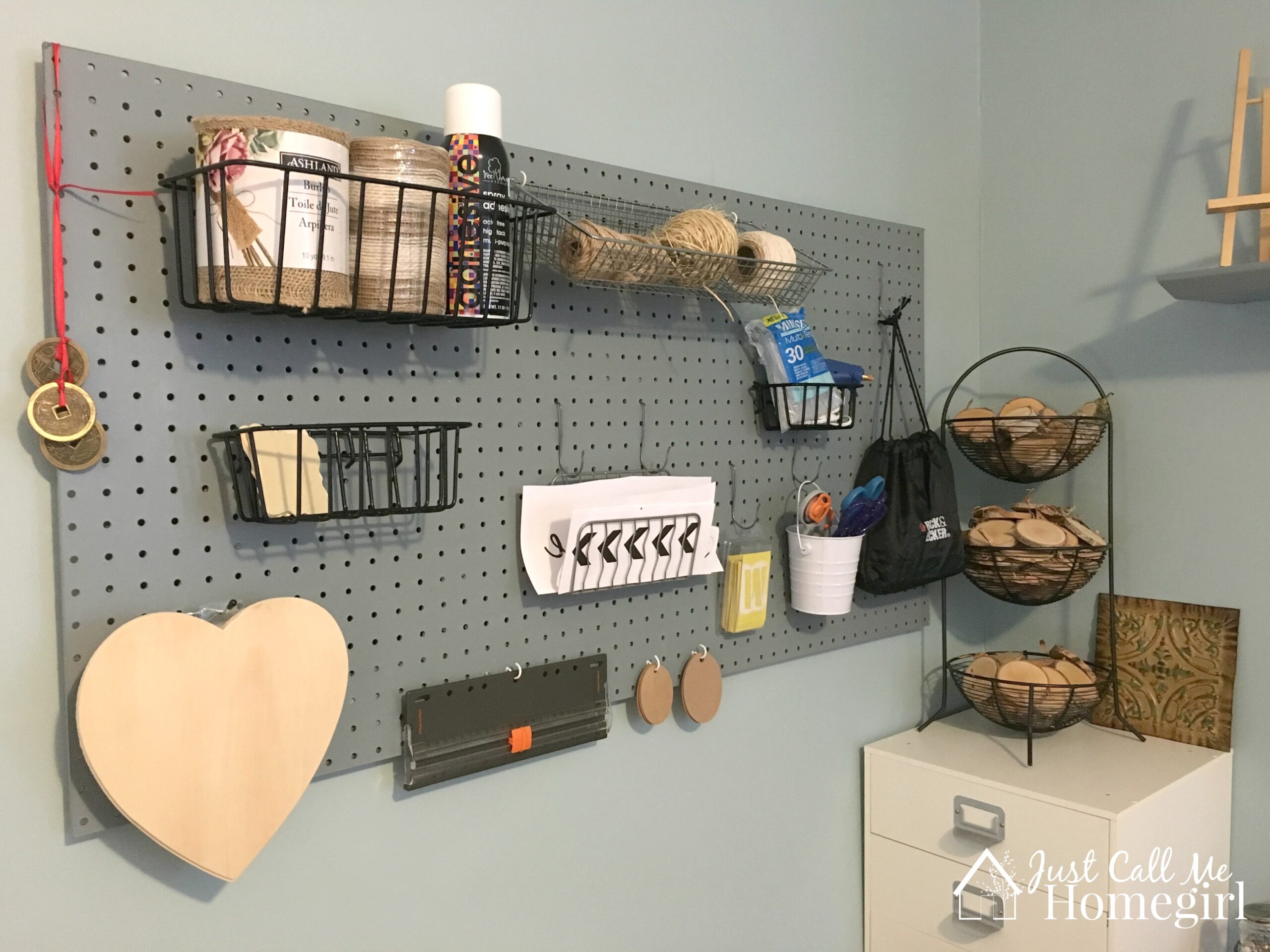 Pegboard Craft Room Organization - Just Call Me Homegirl